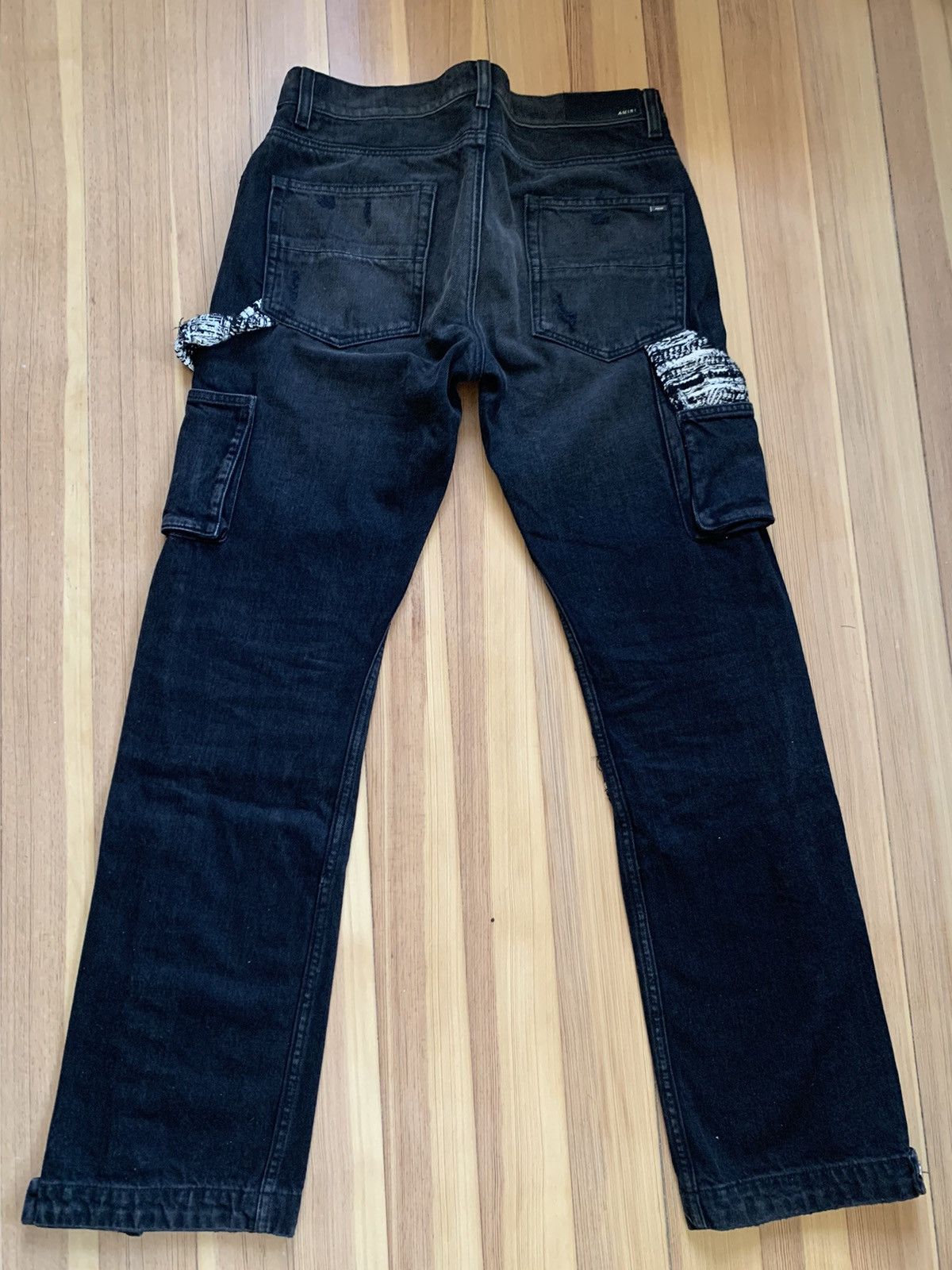 Amiri $1500 Black Boucle Patch Carpenter Jeans | Grailed