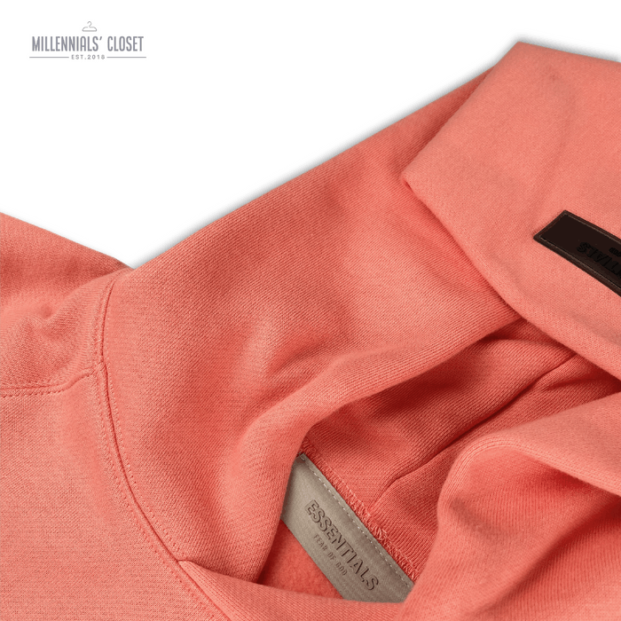 Pacsun Fear of God Essentials Hoodie Coral 2022 size M | Grailed