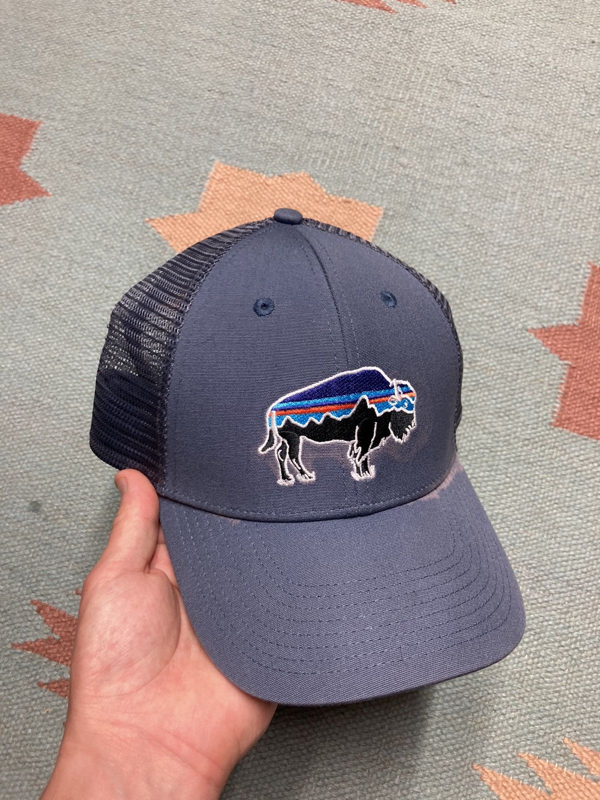 Patagonia Patagonia Fitz Roy Buffalo Bison Trucker Hat navy Cap Mesh ...