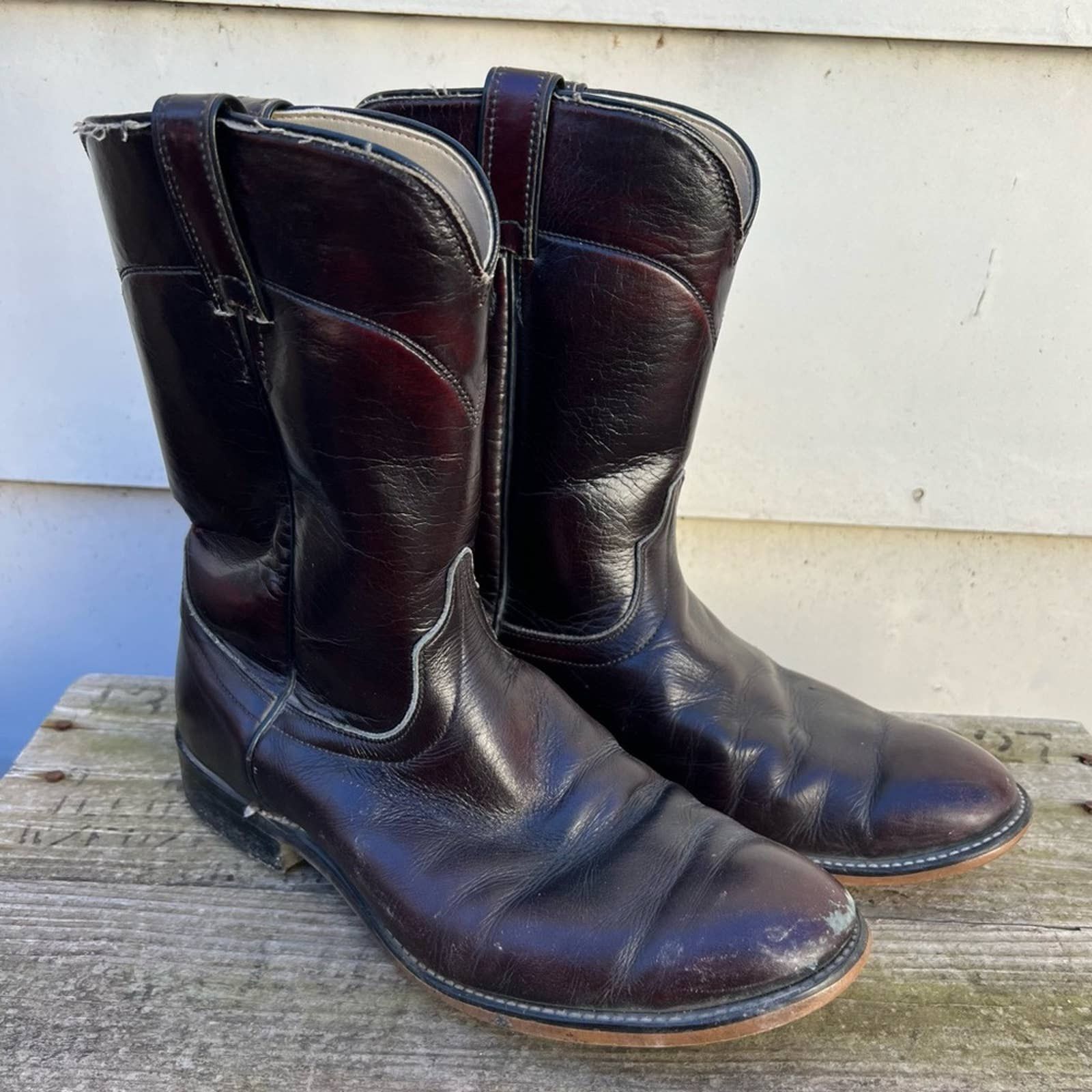 Vintage Roper Cowboy Boots Dark Cherry Laredo Brand 9 EE Wide | Grailed
