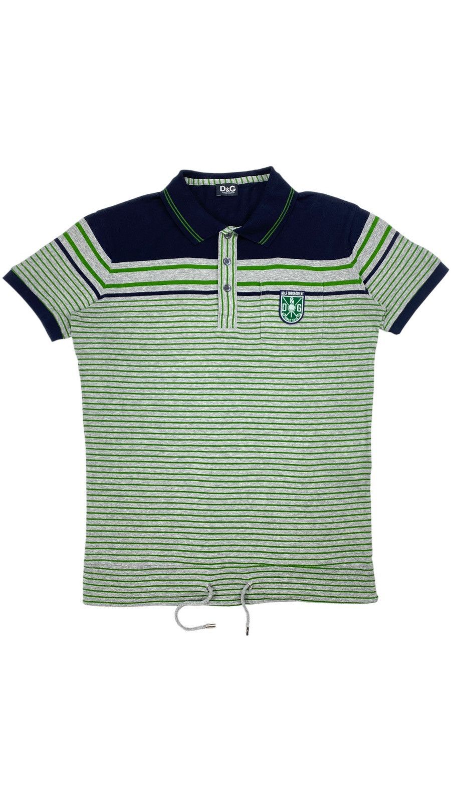 Dolce & Gabbana LASTDROP🔥DG Golf Tournament Pocket Logo Striped Polo ...