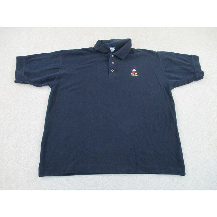 Disney Disney Polo Shirt Adult Large Black Yellow Mickey Mouse Cotton ...