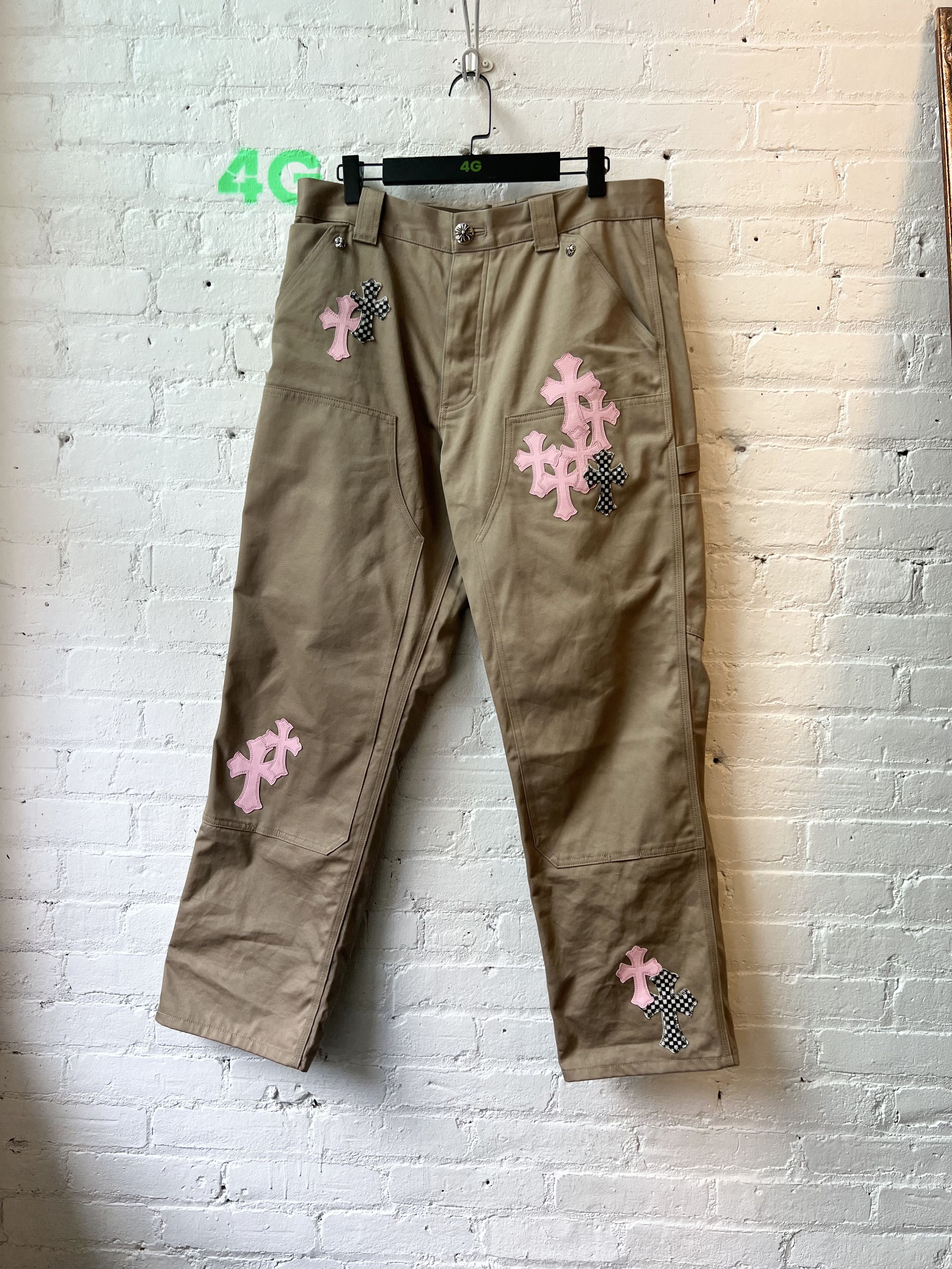 Chrome Hearts Chrome hearts pink and checkered cross patches double ...