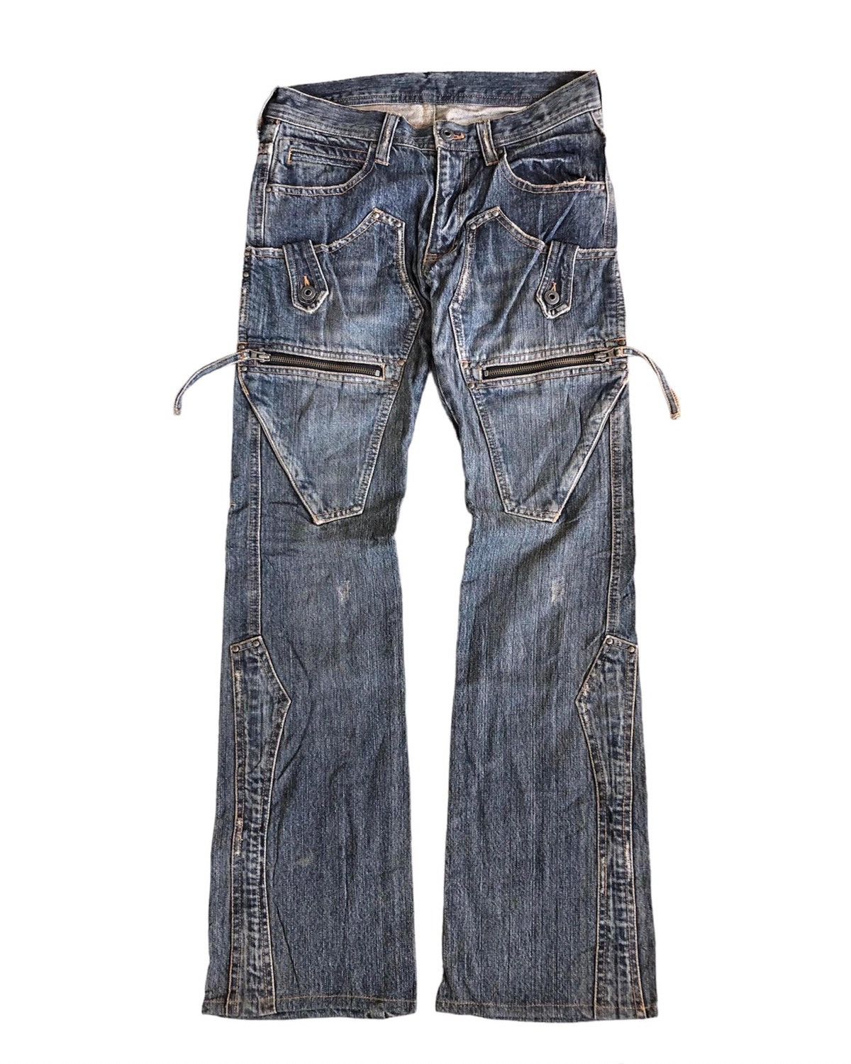 Japanese Brand EDGE RUPERT Multipockets Flare Punk Jeans | Grailed