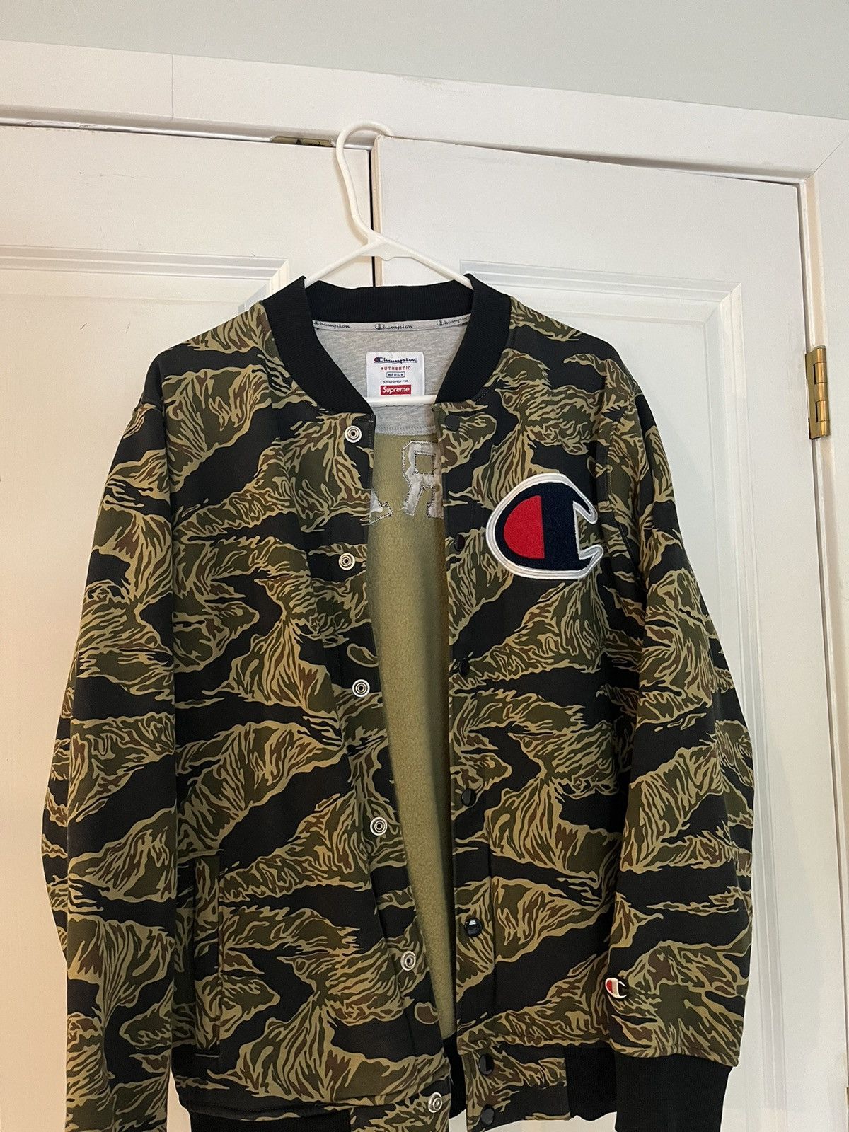 Supreme Supreme Tiger Stripe x Champion Olive | Grailed