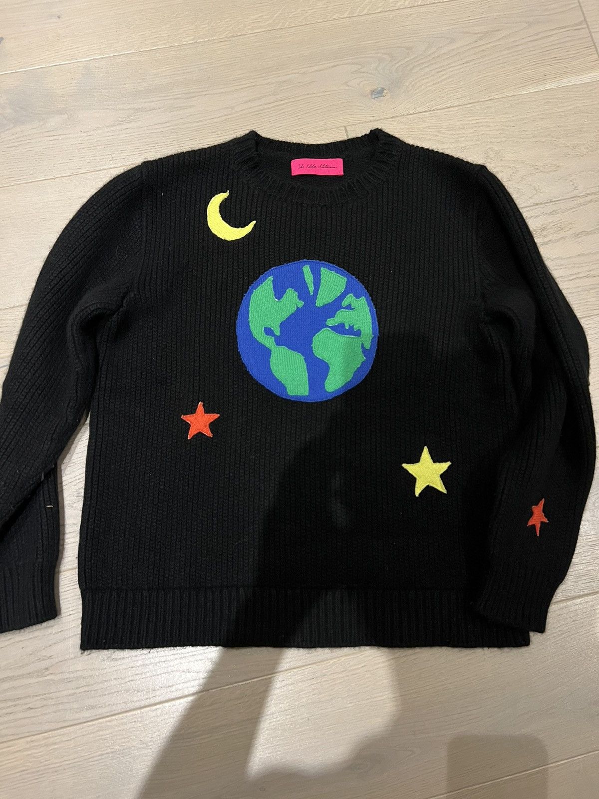 The Elder Statesman Heavyweight cashmere w/ sweater planet earth space ...