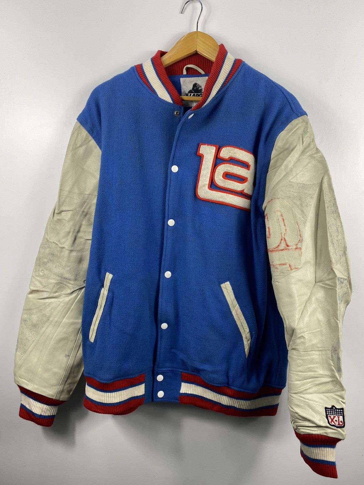 Varsity Jacket × Vintage × Xlarge 90s X Large Varsity Jacket Leather ...