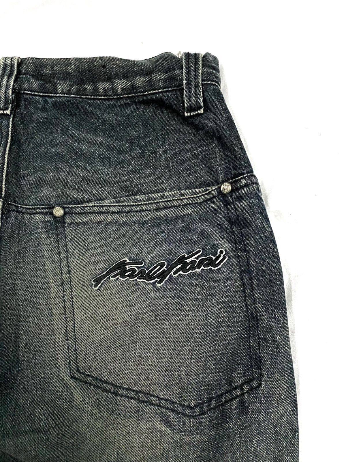 Kani KARL KANI DENIM BEGGY UTILITY JEANS IN BLUE | Grailed