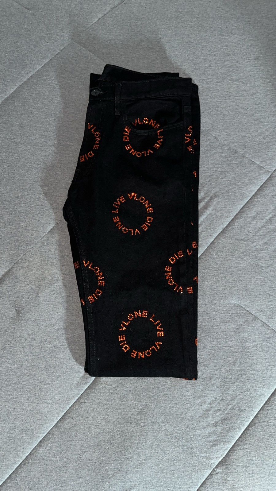 Vlone Vlone Rhinestone Stacked Denim | Grailed
