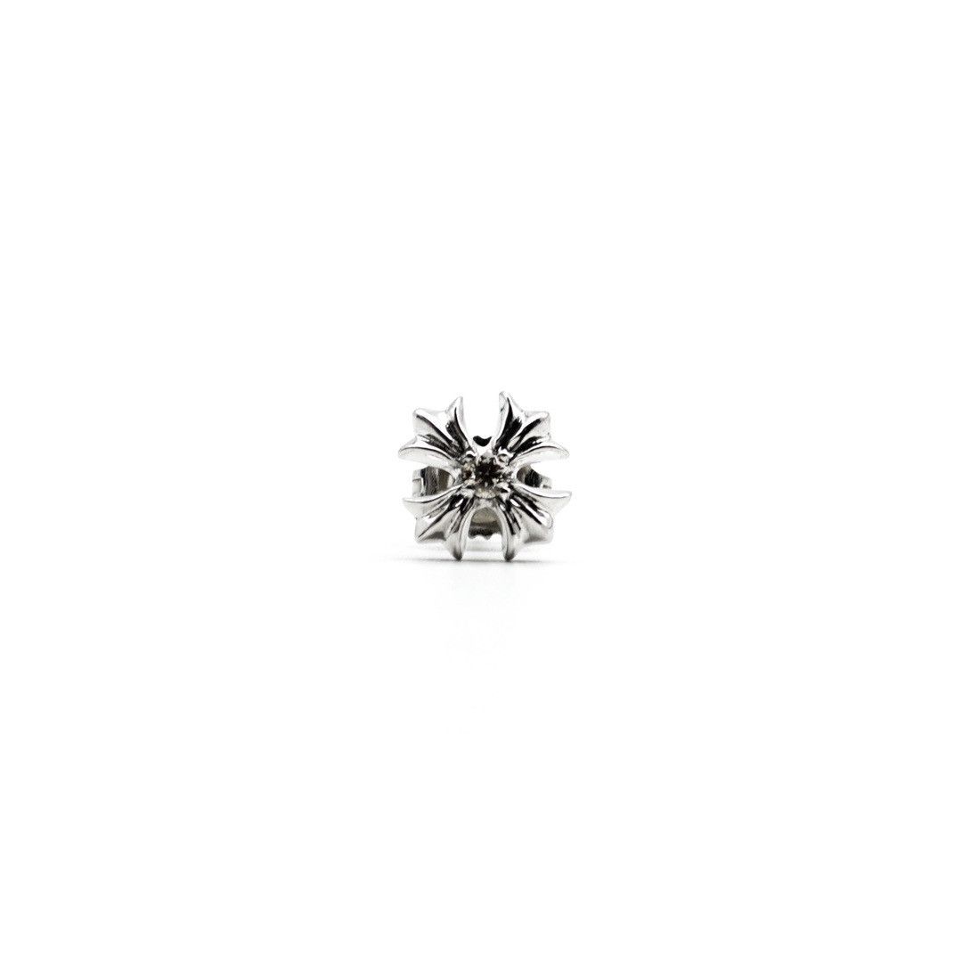 Chrome Hearts Chrome Hearts 18K White Gold Diamond Cross Stud Earring ...