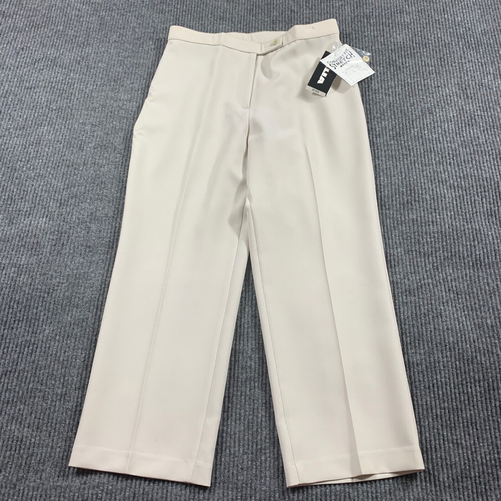 Vintage Alia Pants Womens 10 Petites Gray Stone Double Pleated Stretch ...