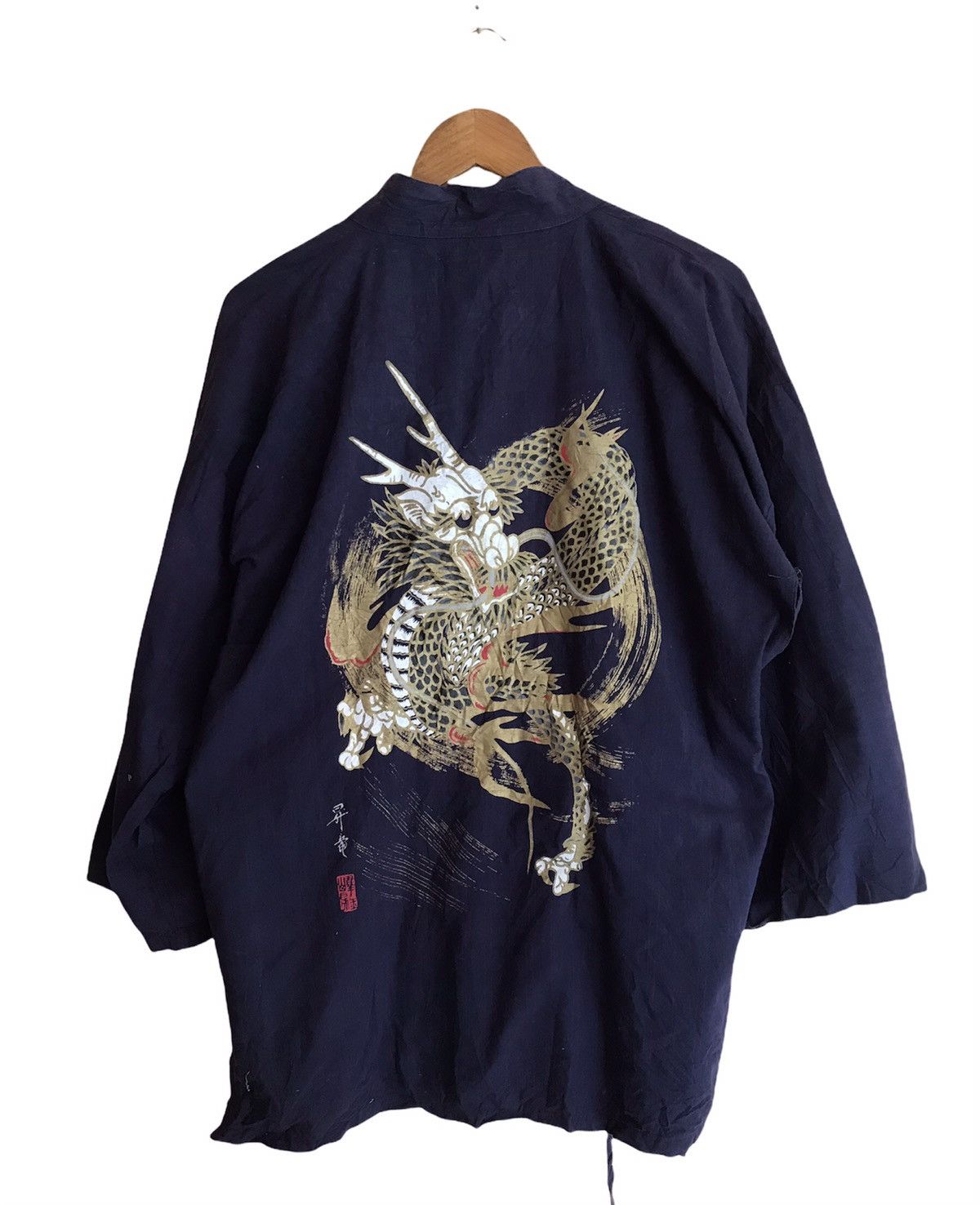 Cardigan × Kimono Japan Dragon × Sukajan Souvenir Jacket RARE VINTAGE ...