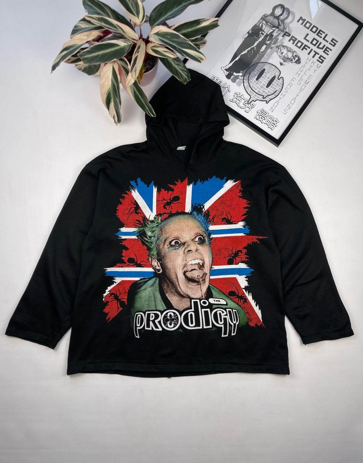 Vintage Prodigy - Keith Flint w/ UK Flag/back Ant - 90's Hoodie VTG ...