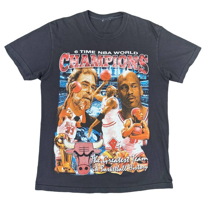 NBA Chicago Bulls 2000's Re-Printed Championship Collage Tee | Grailed
