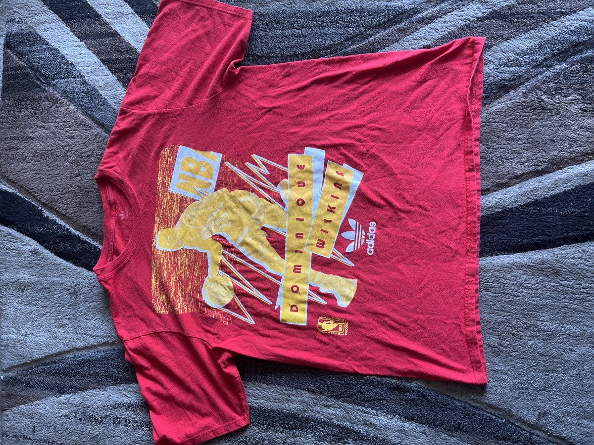 Adidas × NBA × Vintage Adidas Dominique Wilkins Solo Tee Y2K | Grailed
