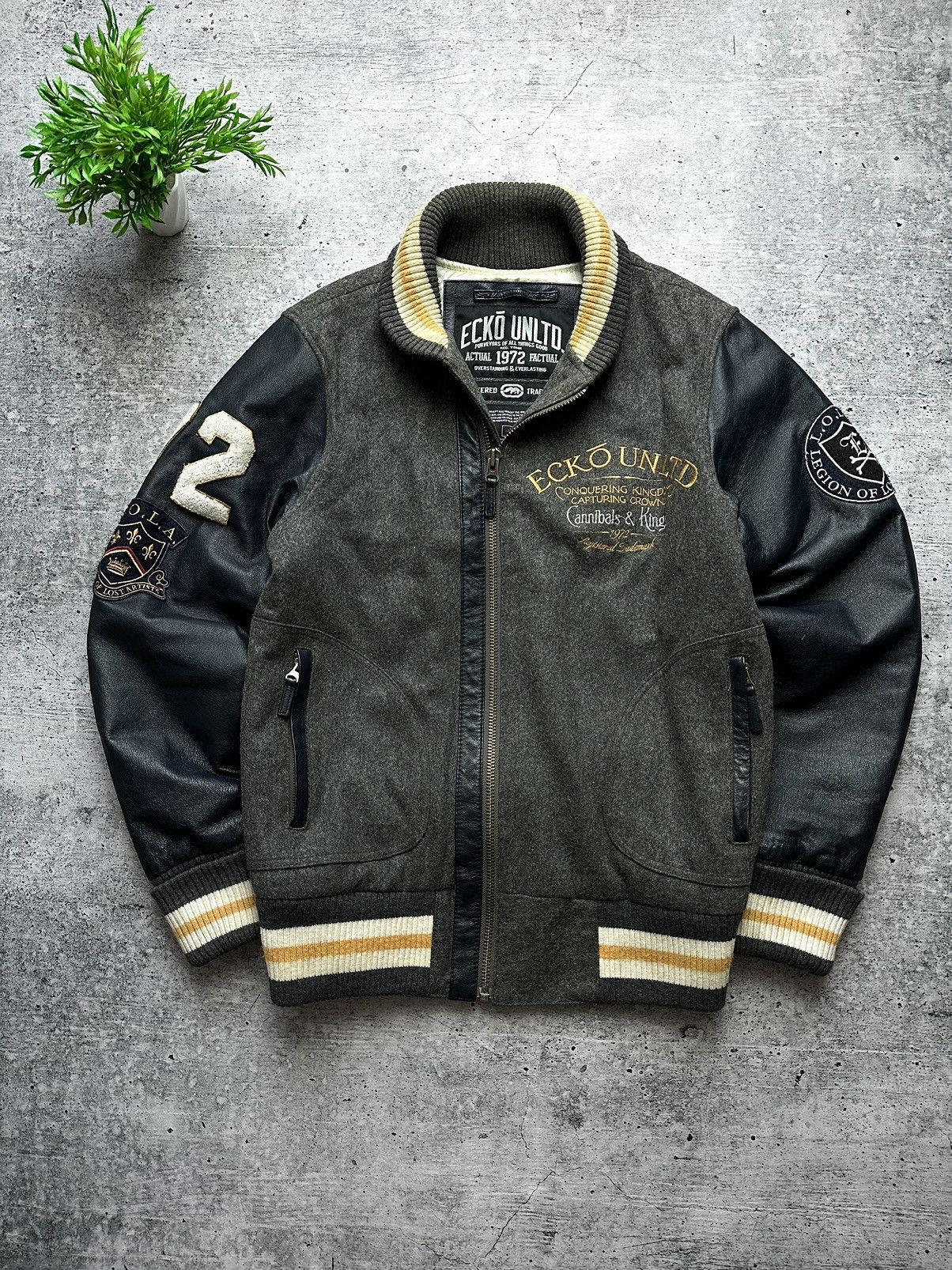 Mark Ecko Vintage Ecko Unltd x Cannibals & Kings Wool Leather Jacket ...