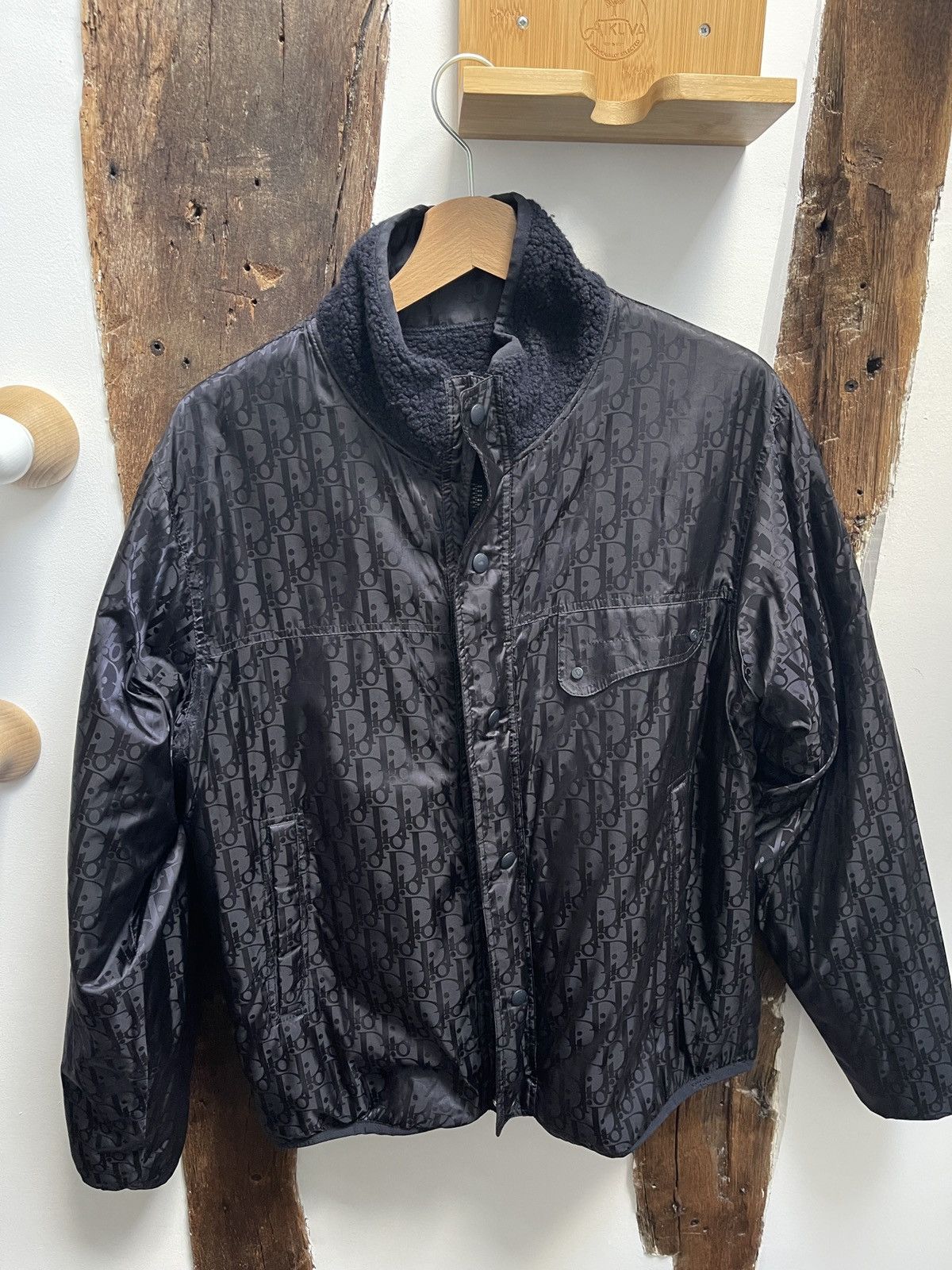 Dior Christian Dior Reversible Oblique Polar Jacket Navy Blue | Grailed