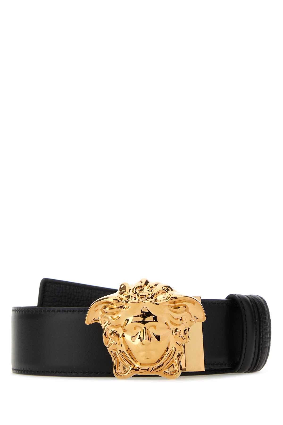 Versace Black Leather Reversible Belt | Grailed