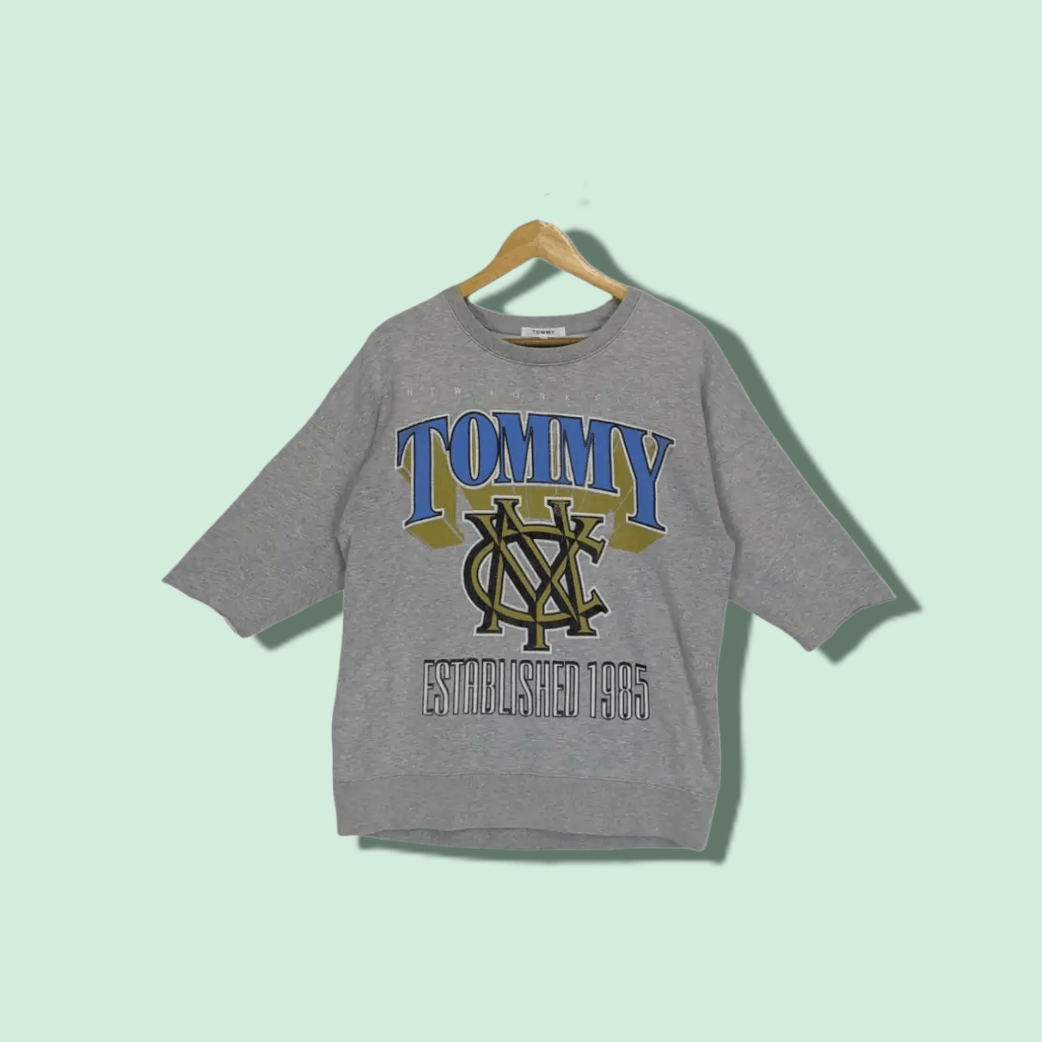 Japanese Brand TOMMY Big Spell Out Full Print Image Jumper Sweatshirt ...