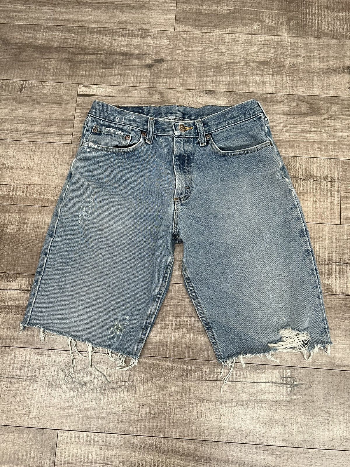 Vintage Distressed blue denim jorts | Grailed