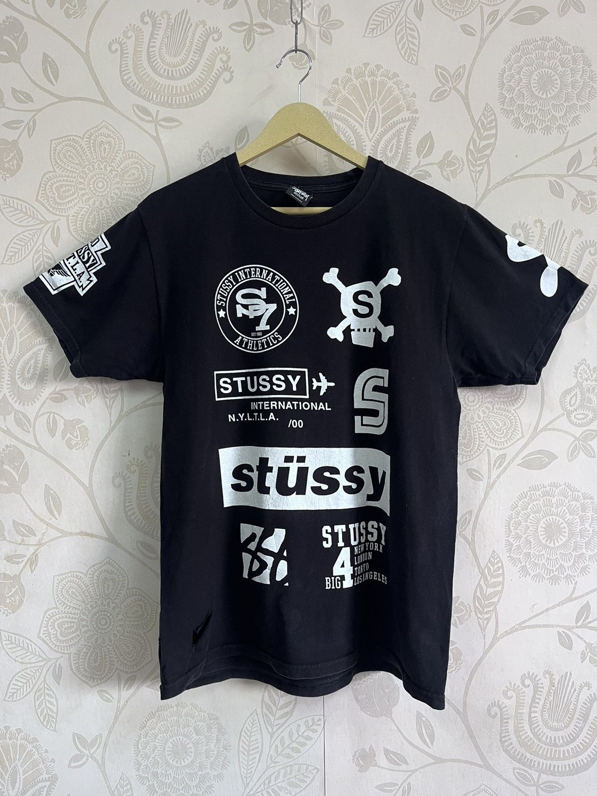 Stussy Stussy Front Back Printed International Logo TShirt | Grailed