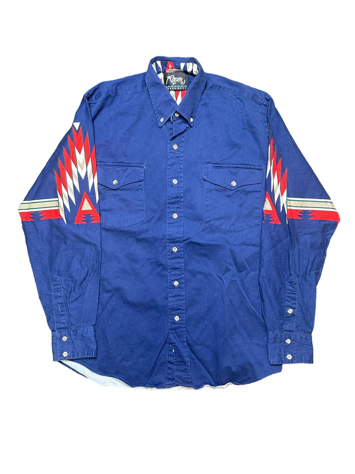 Roper × Vintage Vintage Roper Rodeo Blue Western Button Up | Grailed