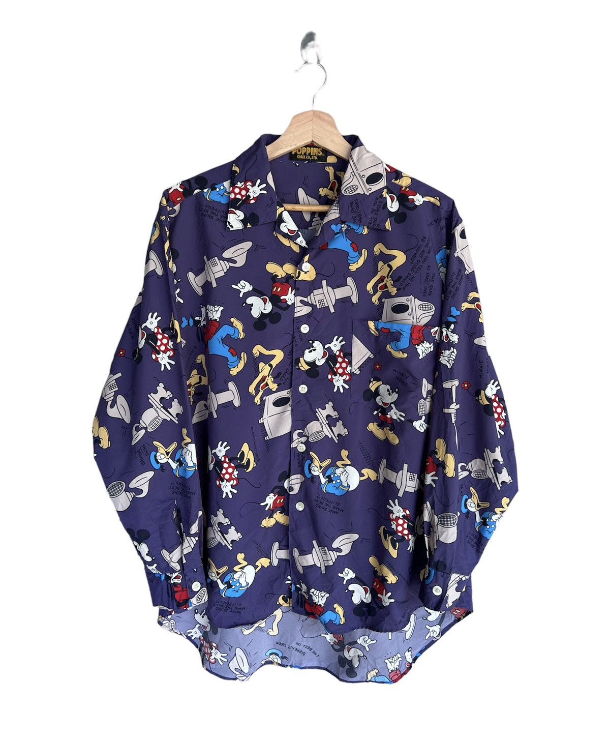 Mickey Mouse Vintage Poppins Mickey Mouse Cartoon Shirt button Up | Grailed