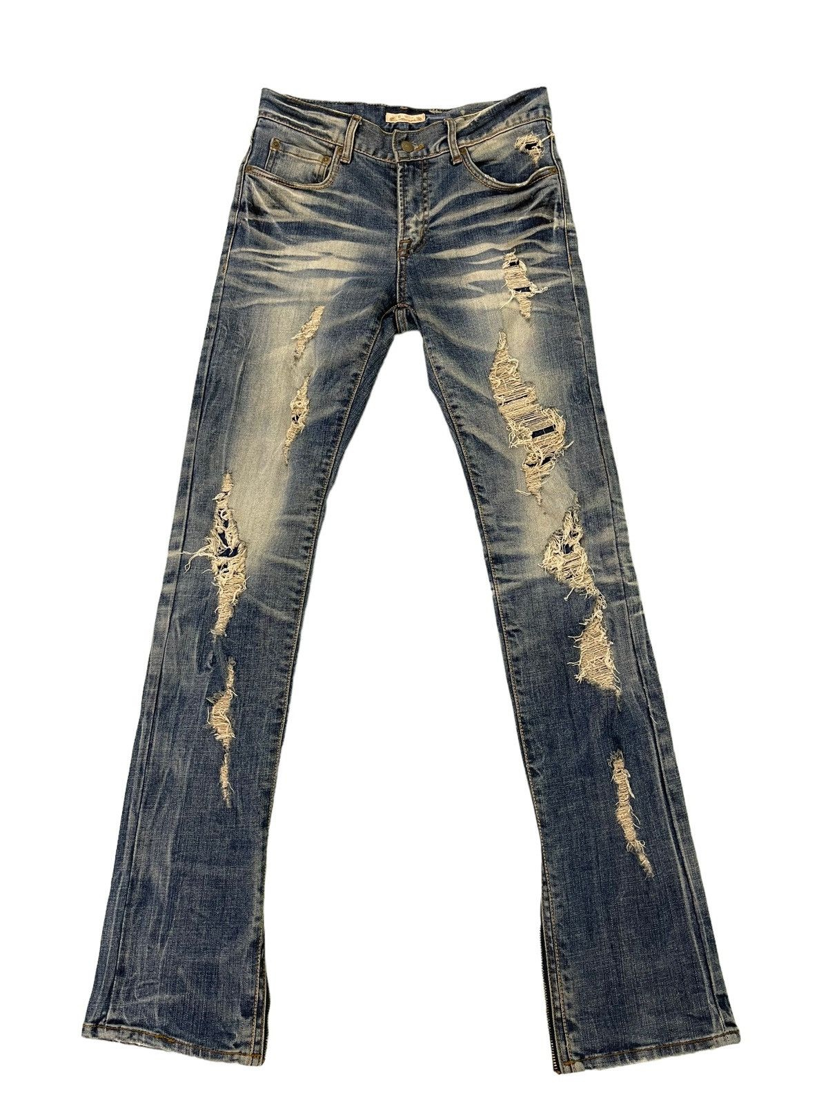 Distressed Denim Skinny Distress Goa Japan Acid Wash Stretch Denim 4🟦3 ...