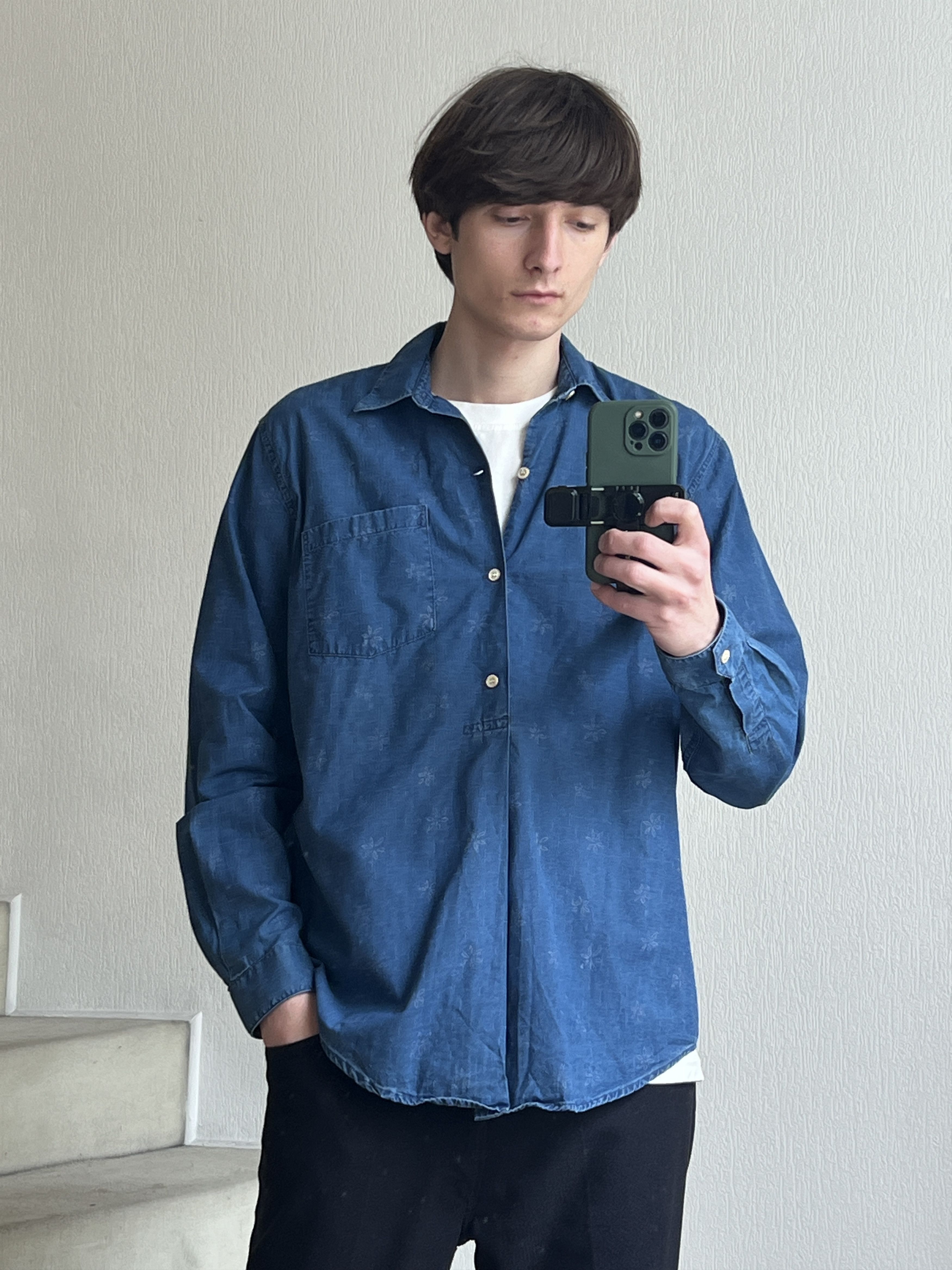 Our Legacy OUR LEGACY Shirt Denim Indigo Half Button Pullover A9031 ...