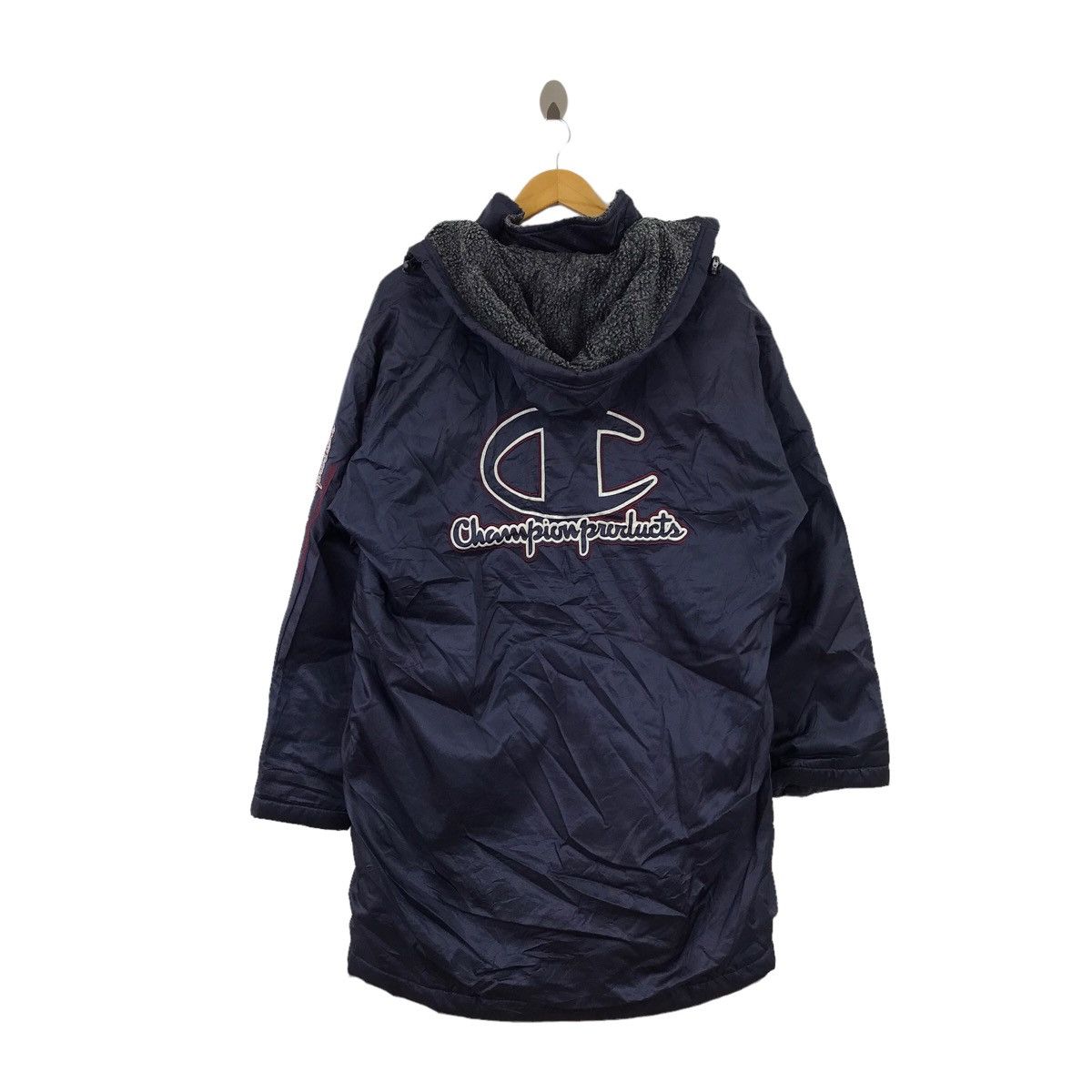 Champion Vtg CHAMPION PRODUCTS Center Logo Shearling Coach Jacket | Grailed