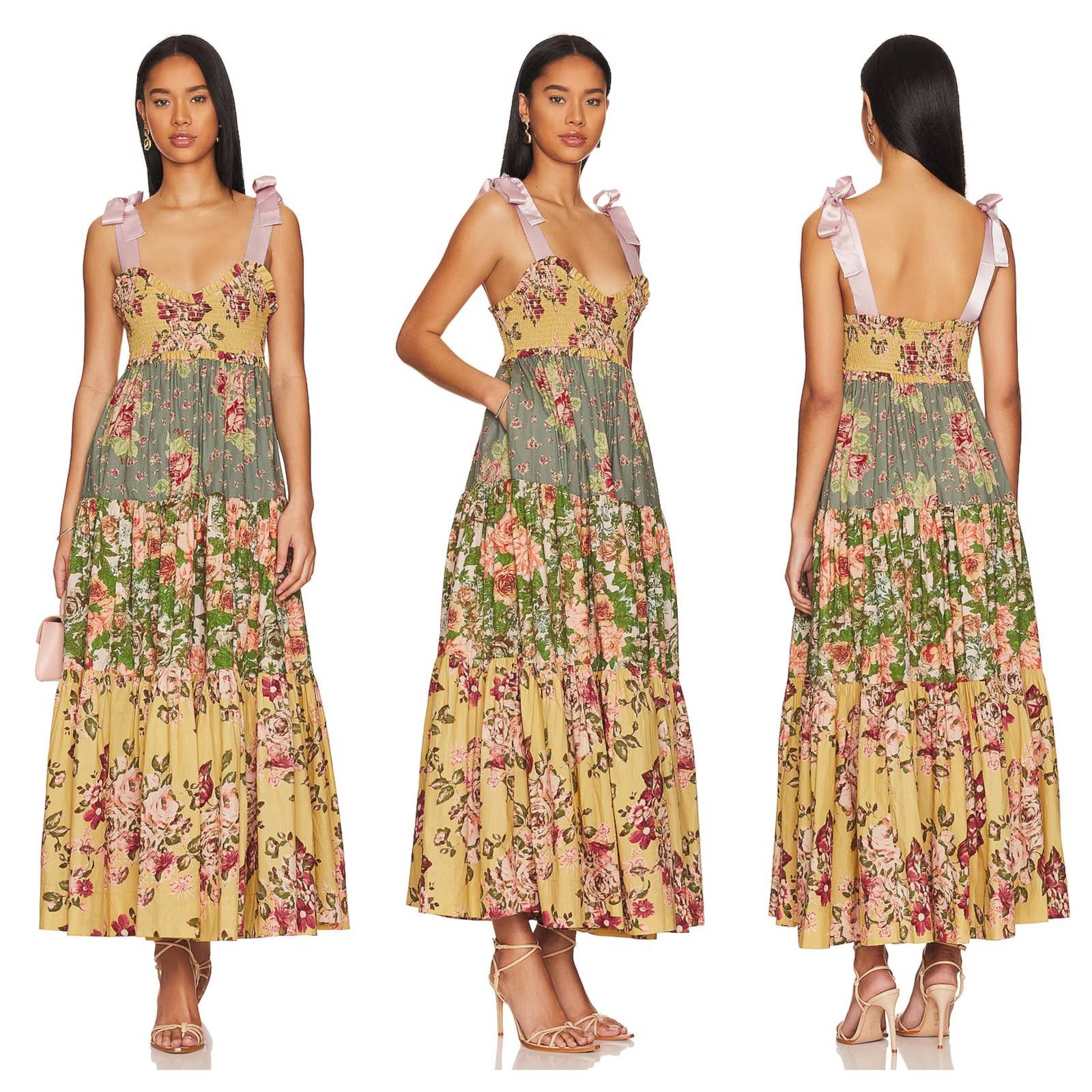 Free People FREE PEOPLE Bluebell Mixed Floral Cotton Maxi Dress (L ...
