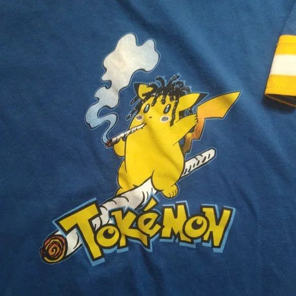 Vintage Vintage Pokemon Tokemon Parody Pikachu Weed Stoner T-Shir | Grailed