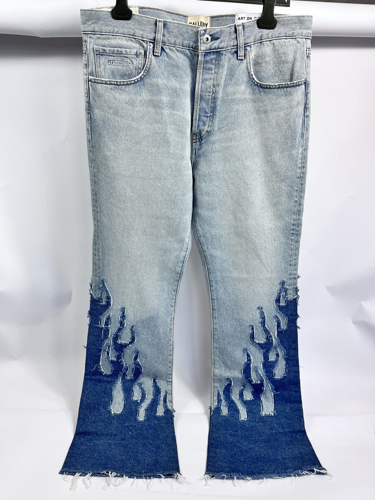 Gallery Dept. Flame Patch Work Japanese Flare Denim Jeans | Grailed