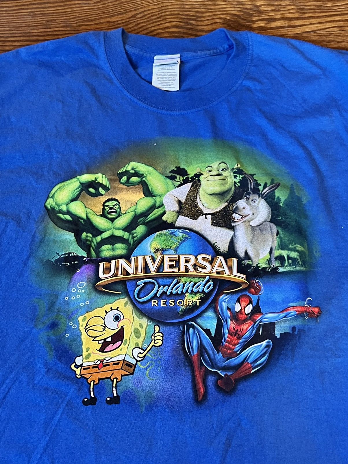 Vintage Universal Studios Spongebob Spiderman Shrek Hulk Shirt | Grailed