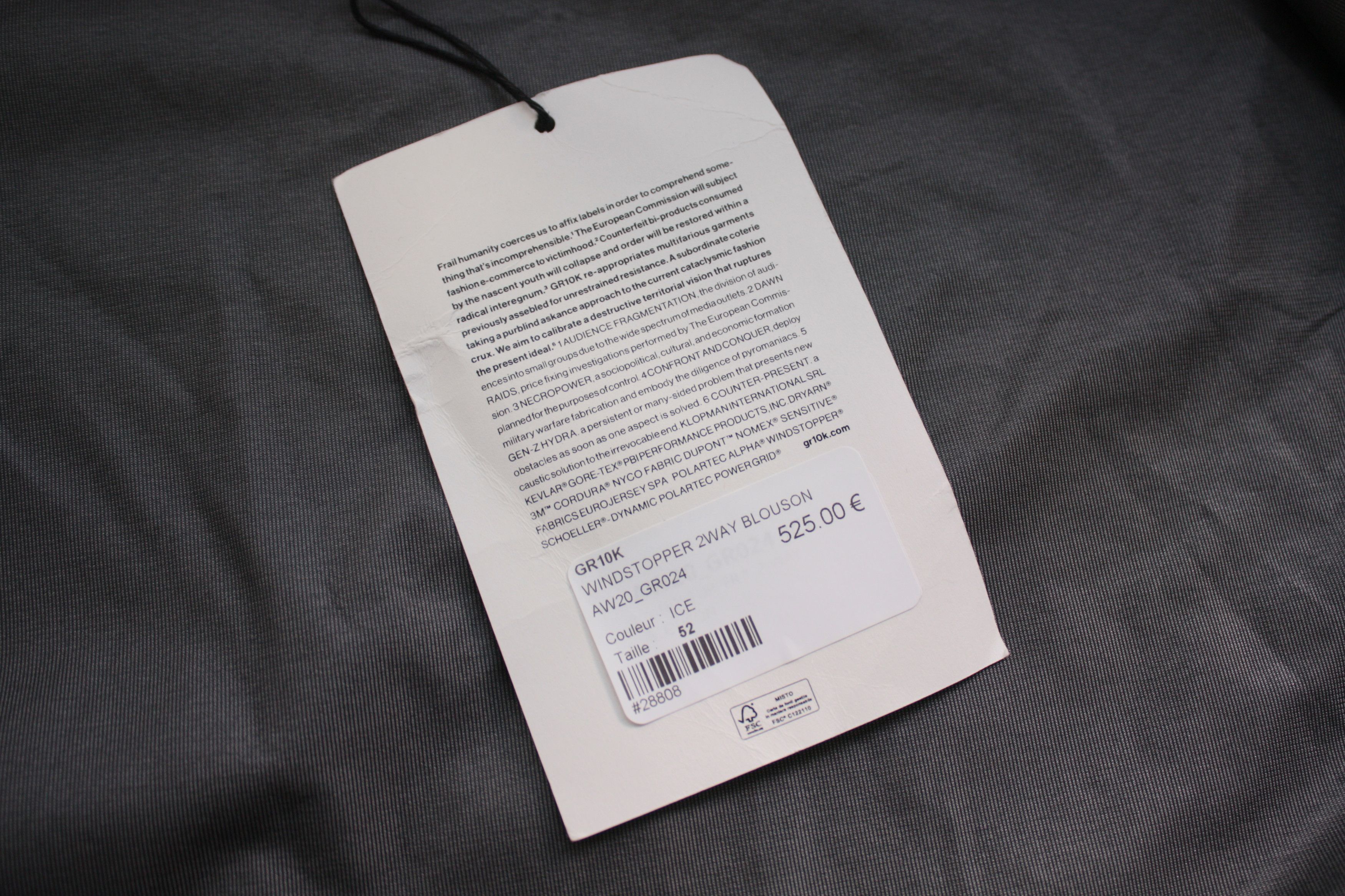 GR10K GR10K WINDSTOPPER 2WAY BLOUSON Gore-Tex | Grailed