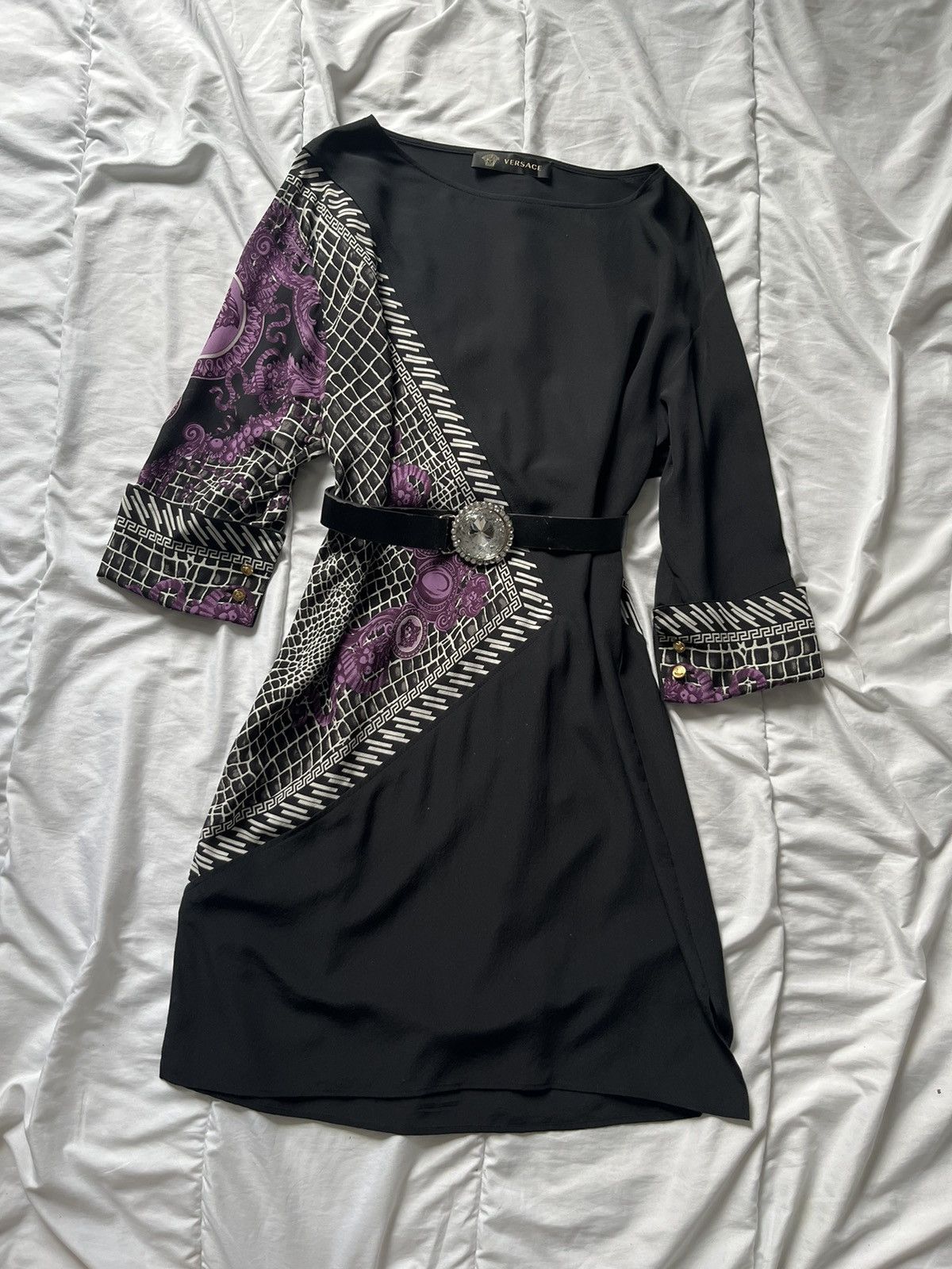 Versace Vintage Versace midi dress with print 00s 90s old money | Grailed
