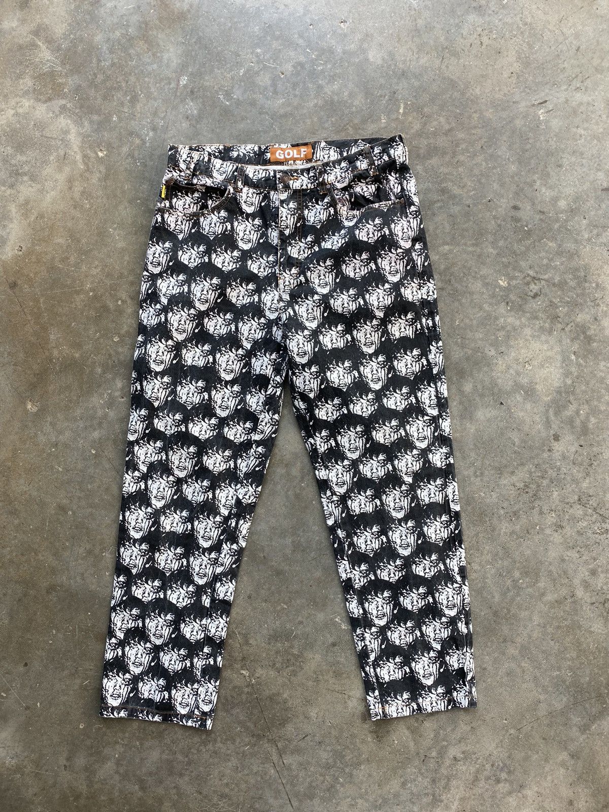 Golf Wang Golf Wang Punk Black + White Face Denim Jeans 32 ️🧊🥣 Tyler ...