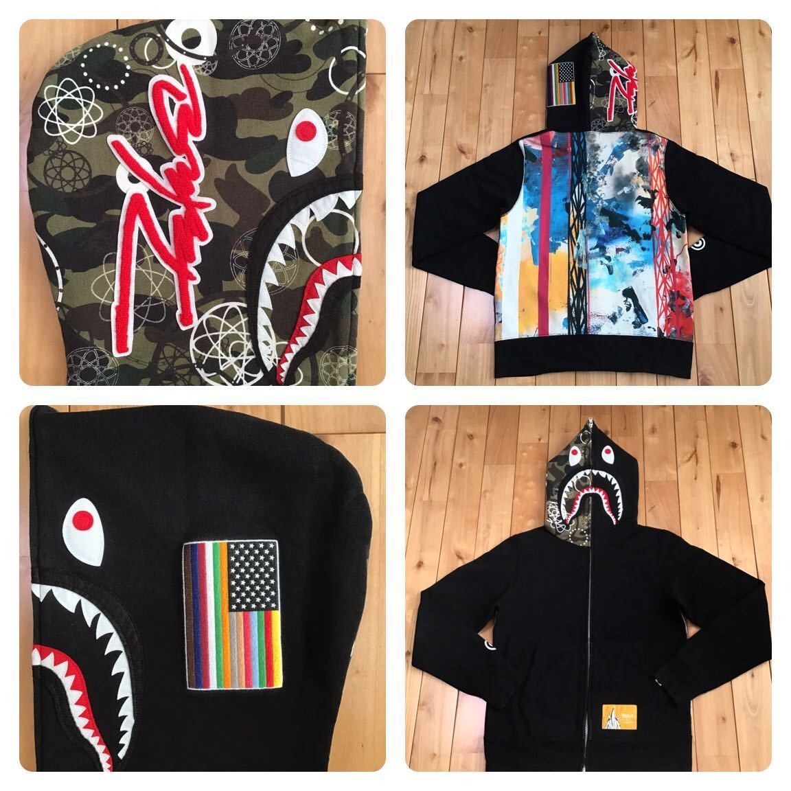 Bape × Futura Futura × BAPE Shark full zip Hoodie a bathing ape | Grailed