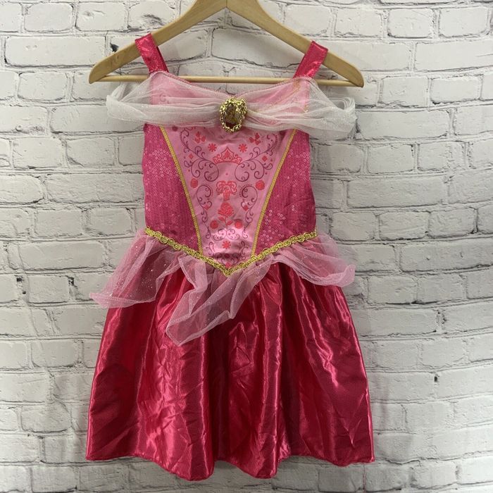 Disney Disney Princess Dress Girls Sz S 4-6 Aurora Sleeping Beauty Pink ...