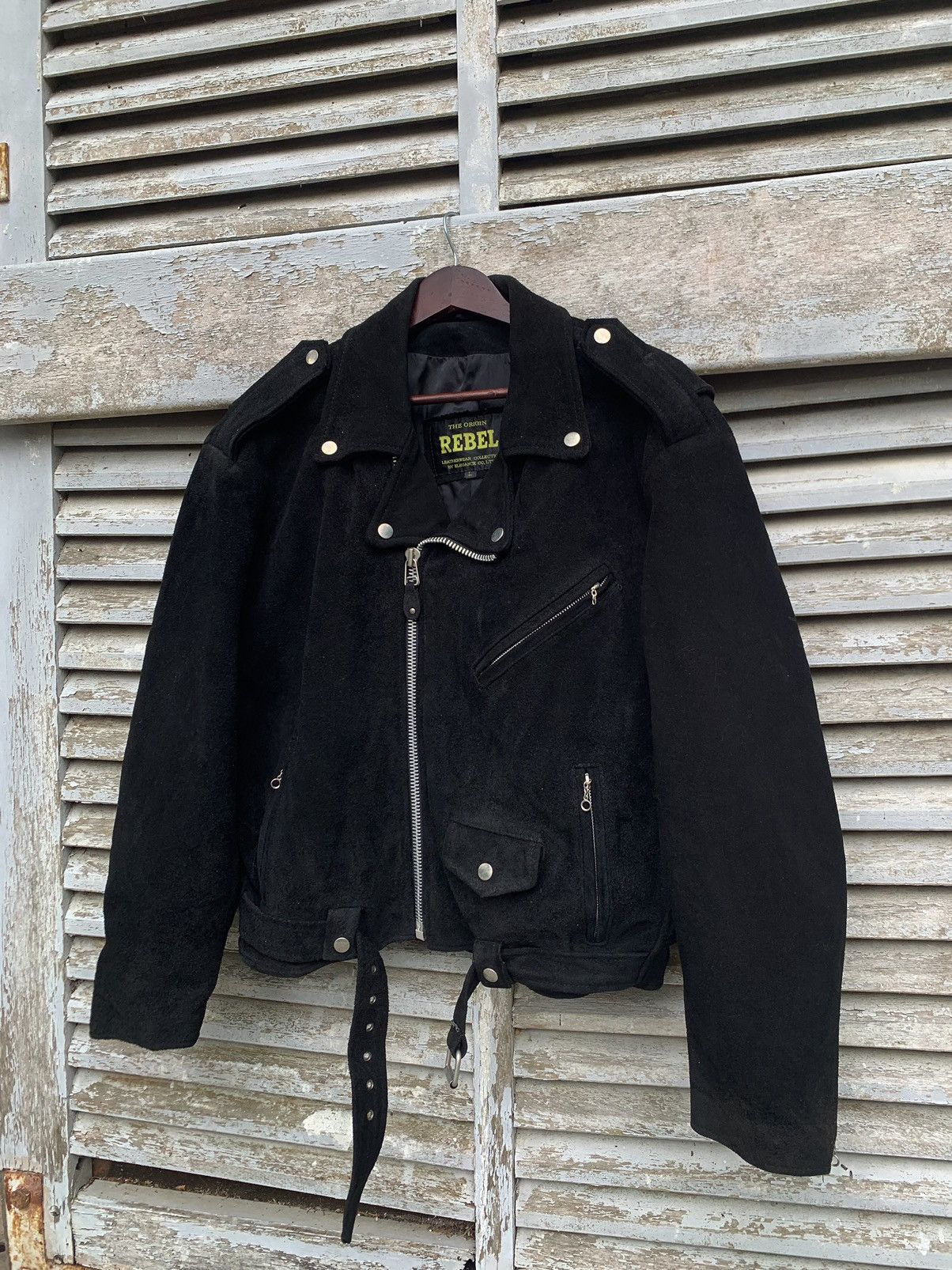 Japanese Brand × Leather Jacket × Vintage 🪖VINTAGE REBEL DOUBLE COLAR ...