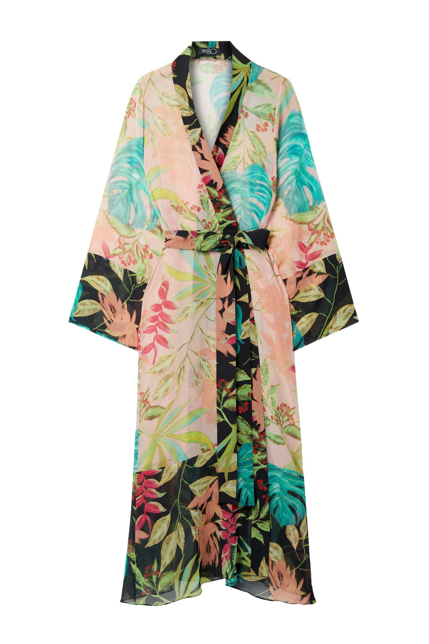 Patbo Patbo Women's Tropicalia Long Beach Robe Cover Up, S | Grailed