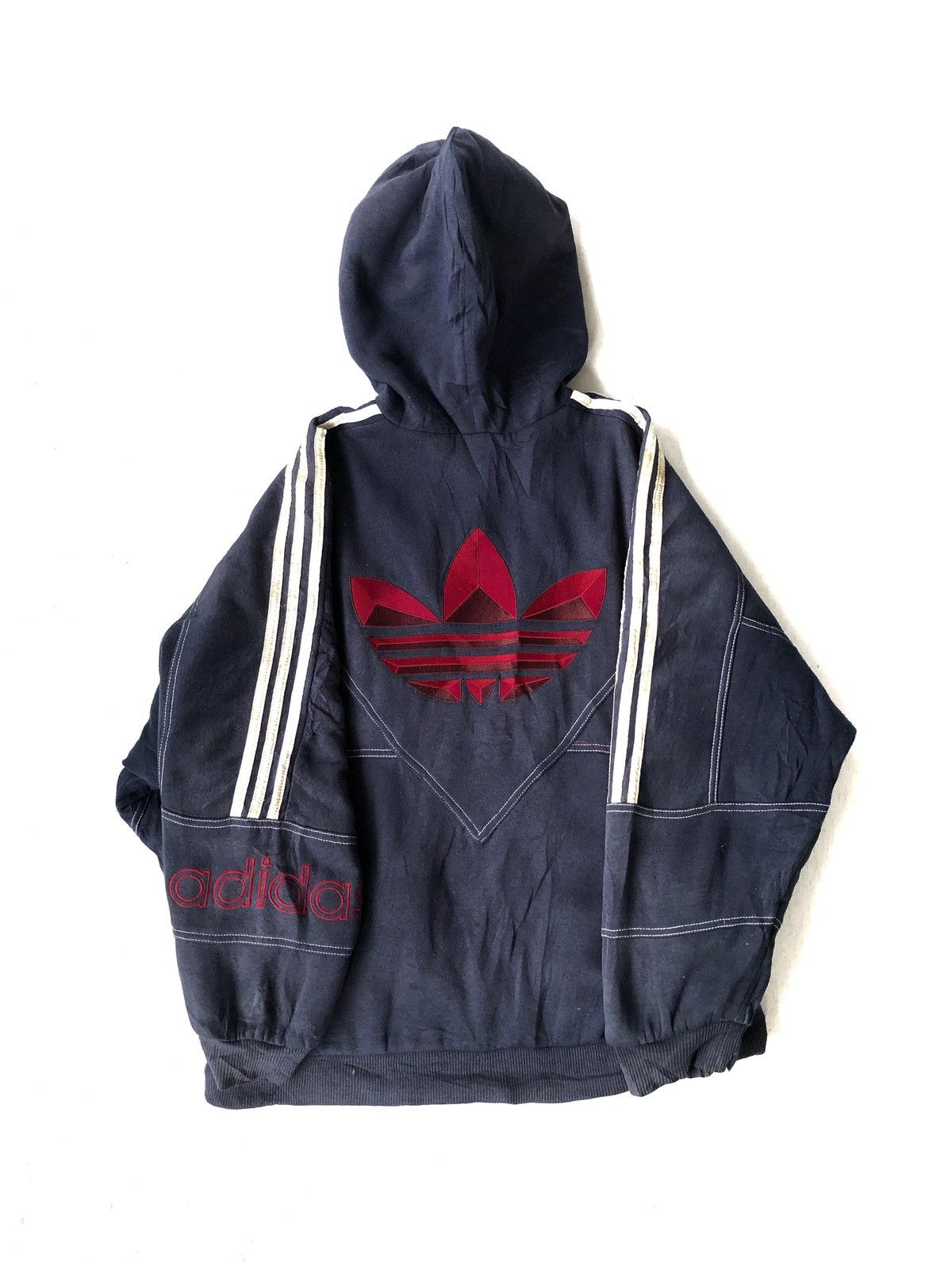 Adidas Y2K Adidas RUN DMC Trefoil ™️ Logo Bomber Hoodie | Grailed