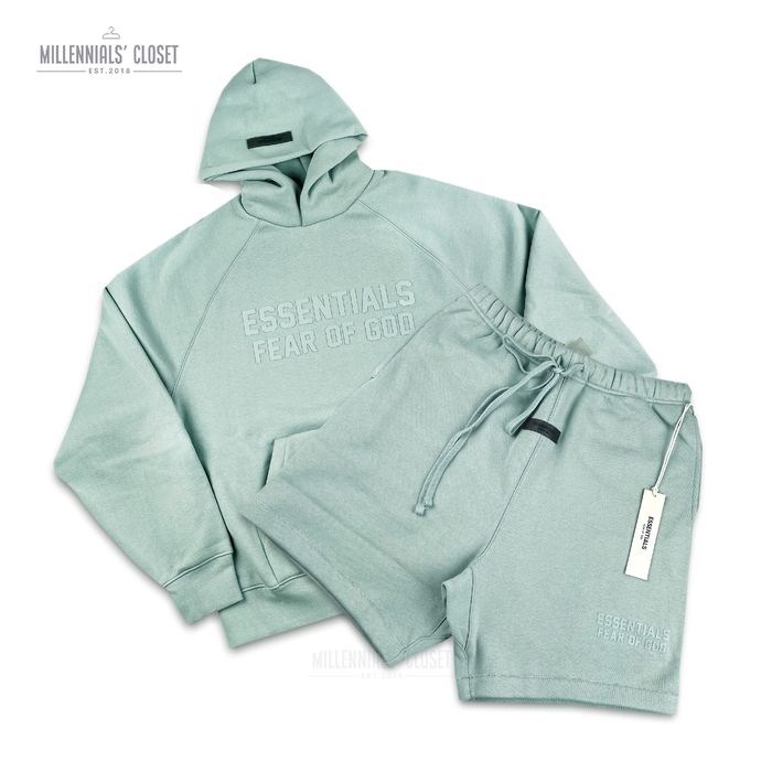 Fear of God Fear of God Essentials Hoodie and Shorts Sycamore SS23 L ...