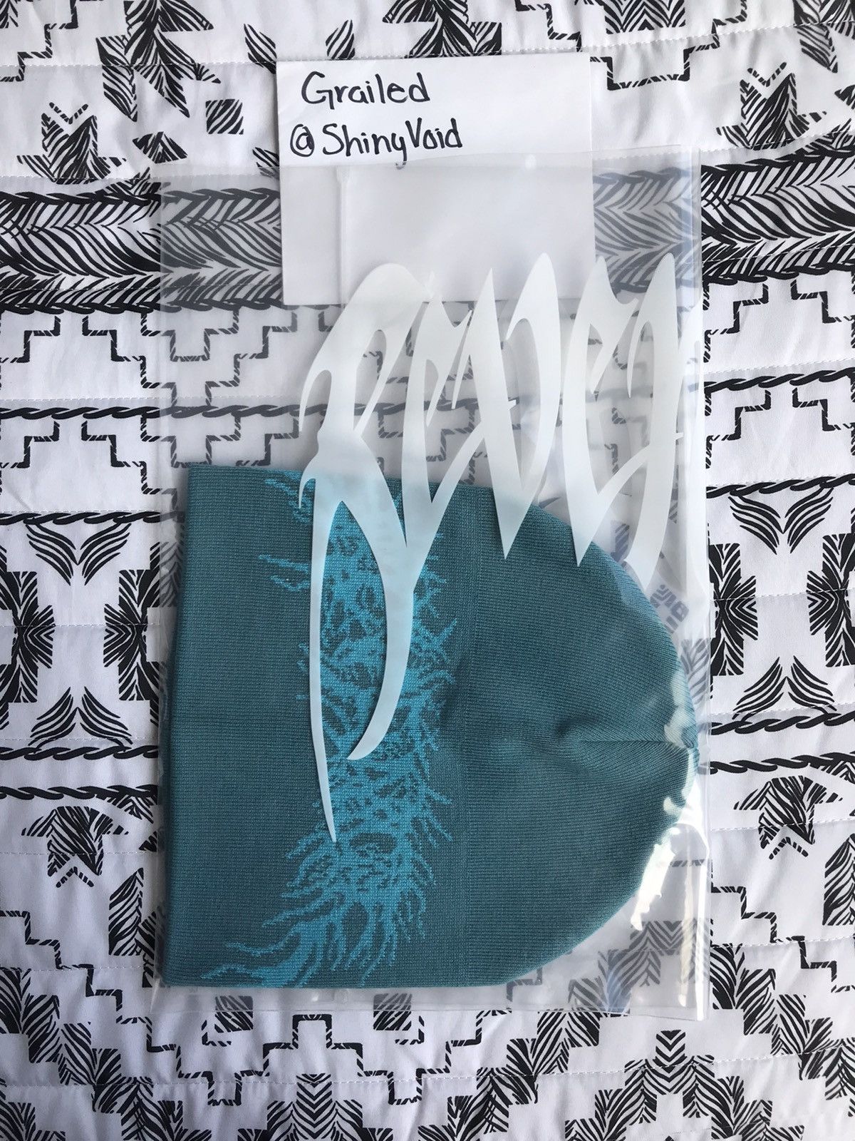 Revenge Revenge Metal Logo Teal Beanie | Grailed