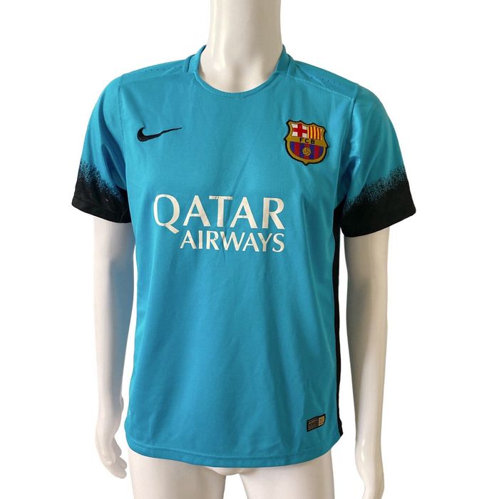 Nike NIKE DRI FIT FCB Mens Size Medium Qatar Airways # 6 Blue Soccer ...