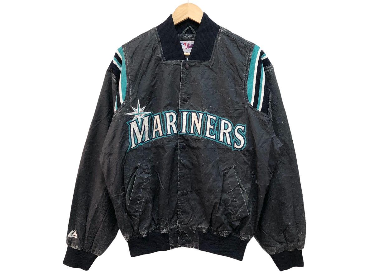 MLB × Majestic × Vintage DOPE 🔥 MARINERS EMBROIDERED PATCH LOGO BEAUTY ...