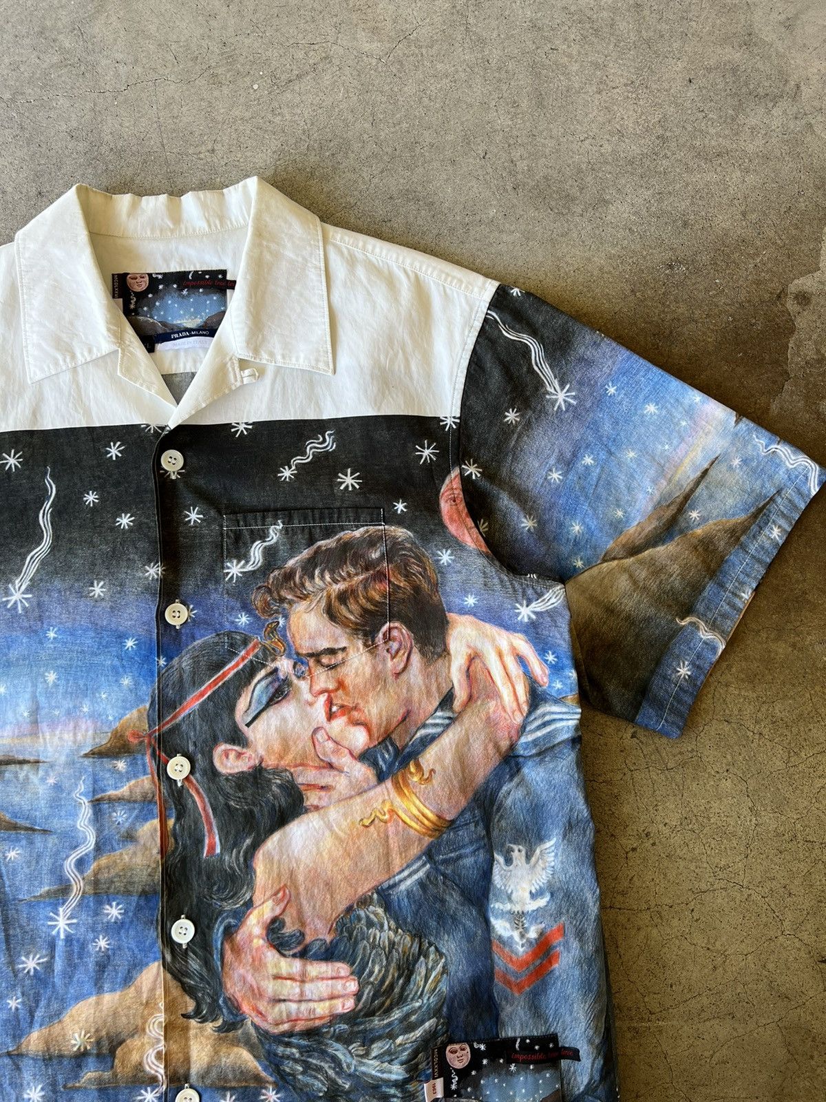 Prada Prada AW16 Impossible True Love Printed Cotton Loop Collar | Grailed