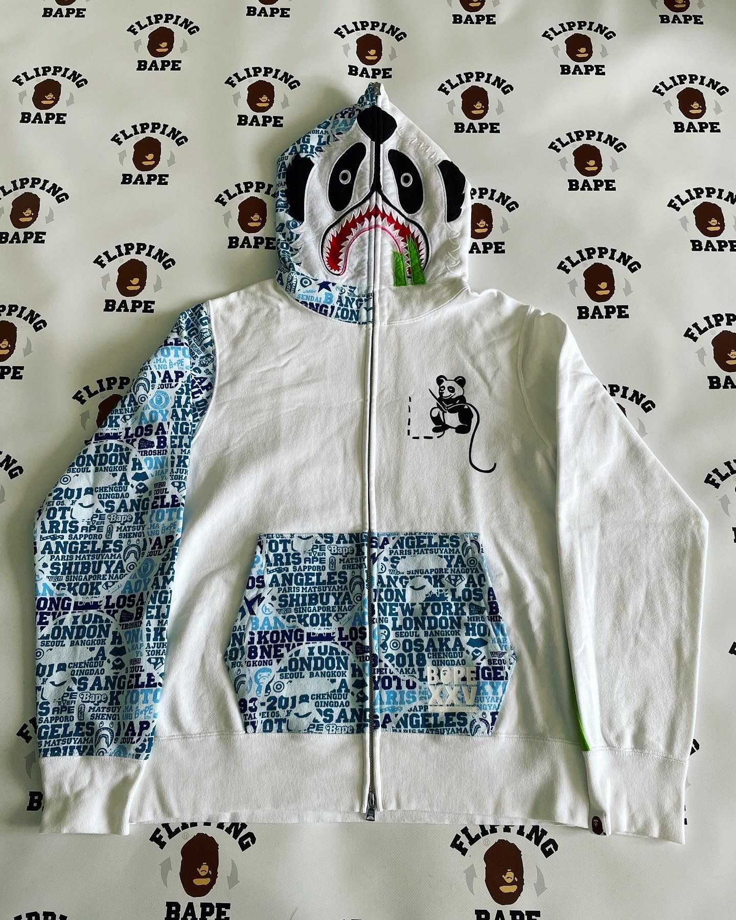 Bape BAPE XXV ANNIVERSARY STORES CAMO PANDA FULL ZIP HOODIE | Grailed