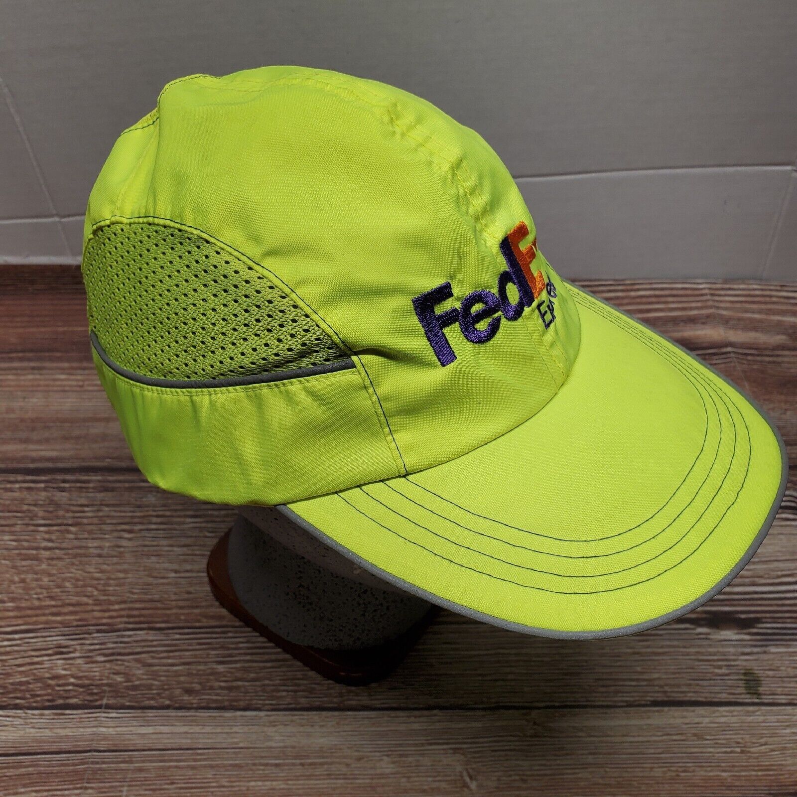 Vintage FedEx Neon Fluorescent Employee Uniform Hat Cap Marathon RARE ...