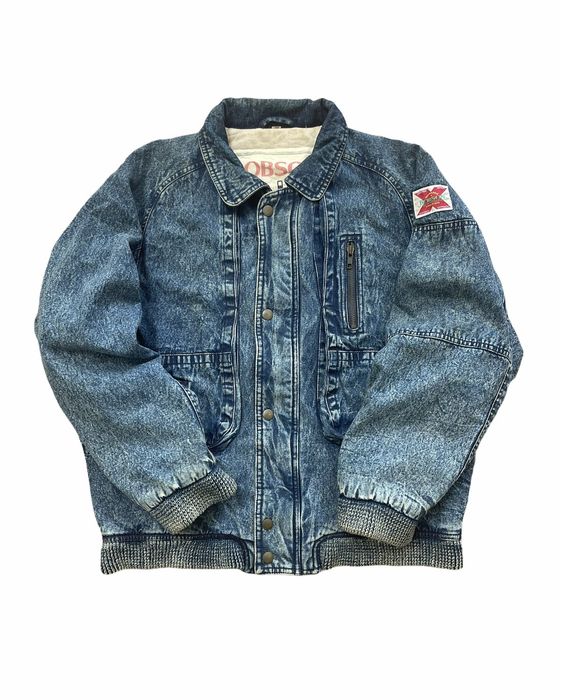 Vintage VINTAGE BOBSON ACID WASH DENIM BOMBER JACKET | Grailed
